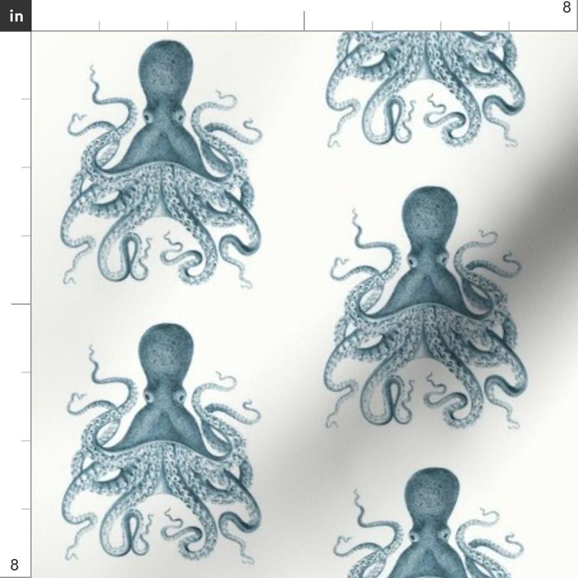 Octopus Fabric - Tiny Octopus in Sea by Willowlanetextiles - Nautical ...