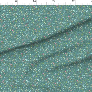 Bacteria Fabric Microbes, Bacteria and Germs by Kostolom3000 Blue Teal ...