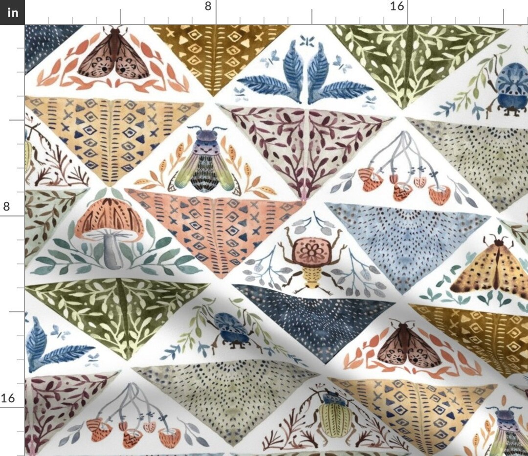 Spring Moths Fabric Painted Patchwork by Gomboc Earth - Etsy