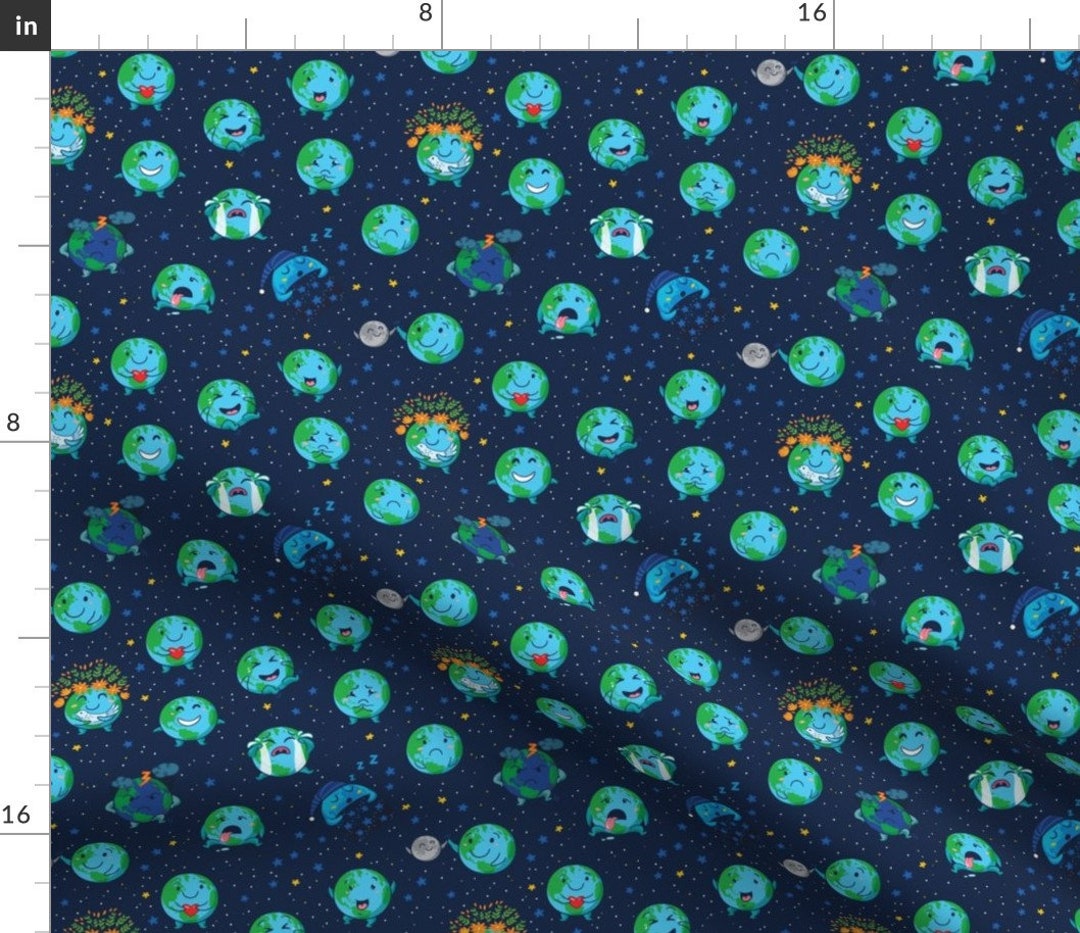 Planet Earth Fabric Earth Globes by Penguinhouse Earth - Etsy