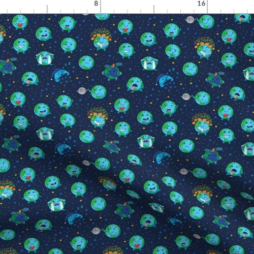 Planet Earth Fabric Earth Globes by Penguinhouse Earth - Etsy