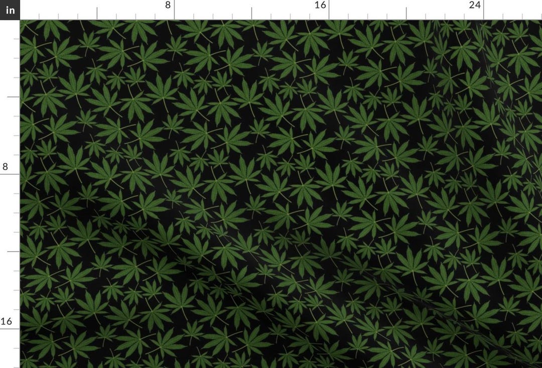 Cannabis Fabric - Cannabis by Leicorredor - Green Black Pot 420 Weed ...