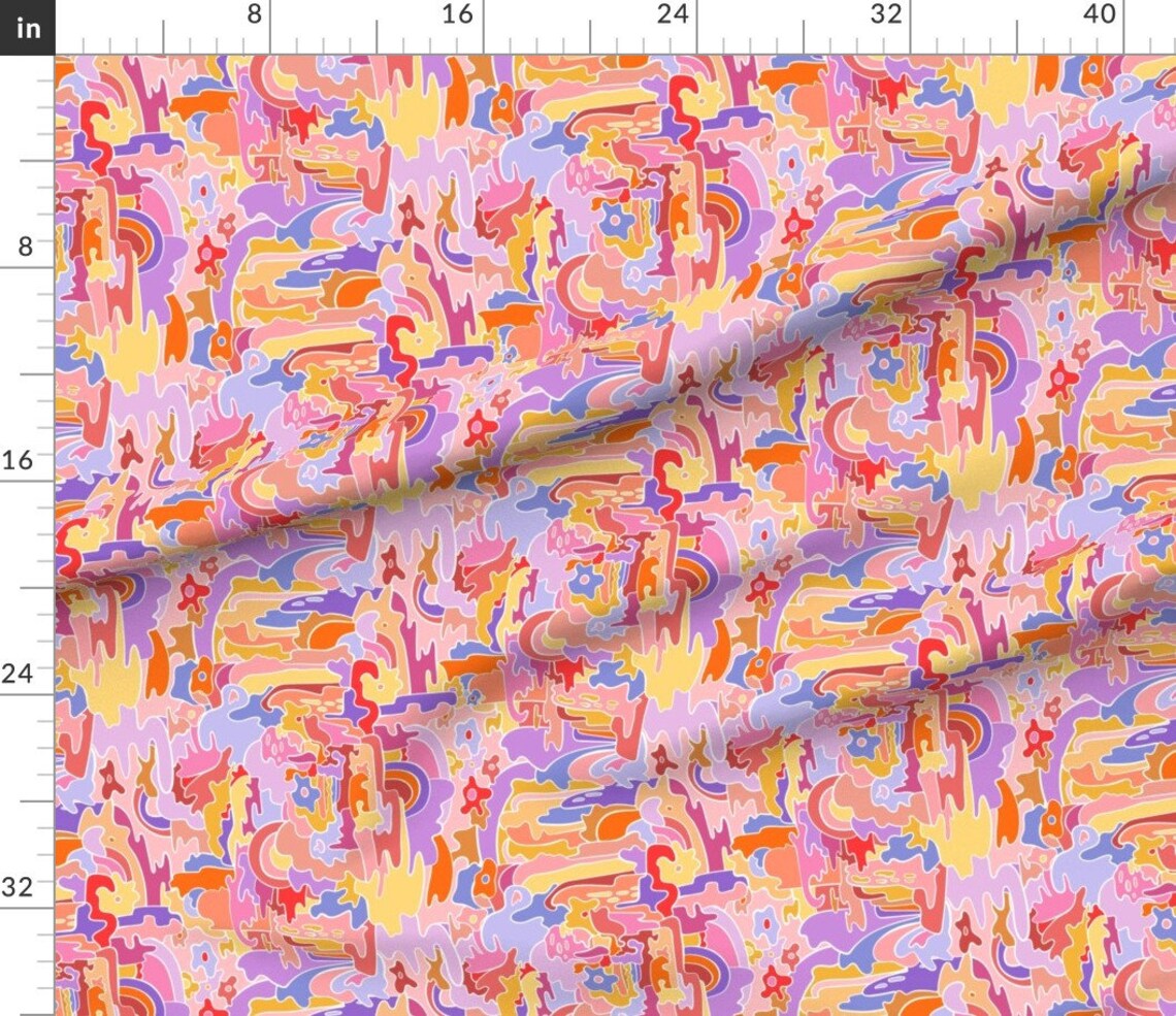 Maximalist Pink Melted Fabric Abstract Maximalist Desert - Etsy