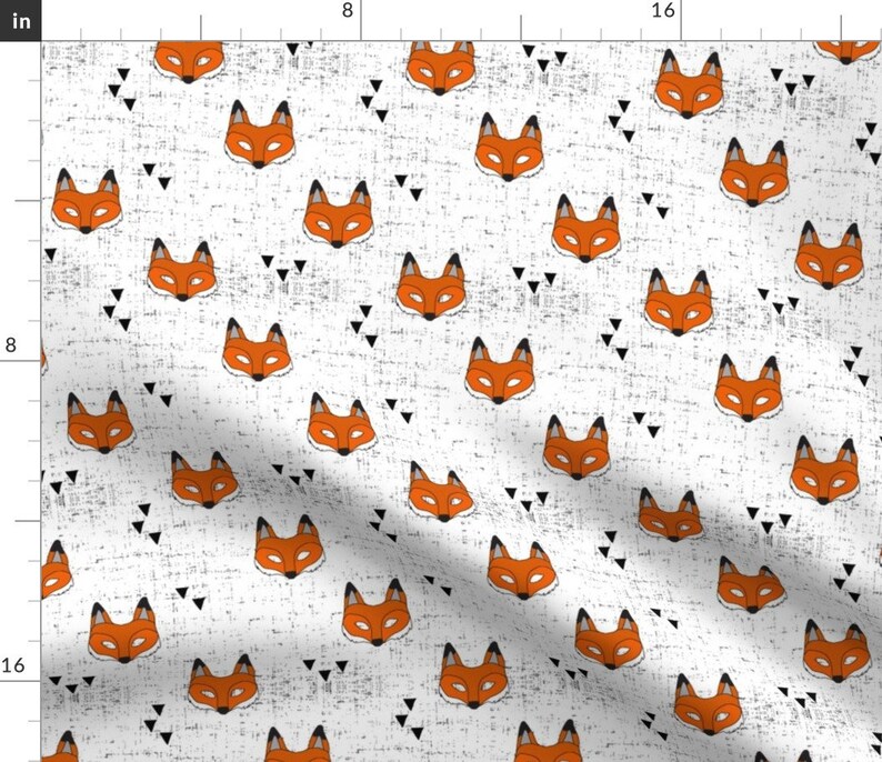 Fox Fabric Fox Mask White by Littlearrowdesign Fox - Etsy