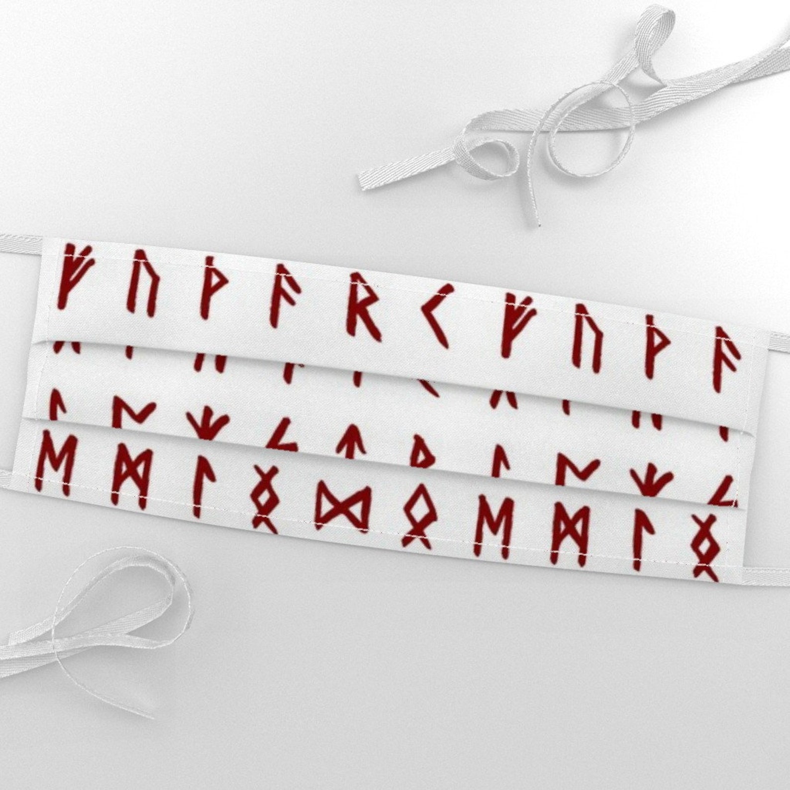 Nordic Rune Fabric Nordic Runes // Red by Thinlinetextiles | Etsy