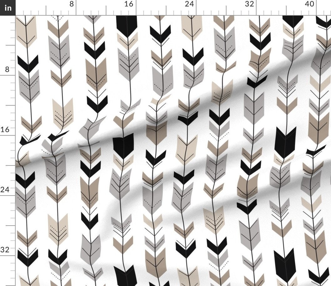 Arrows Fabric Neutral Fletching Arrow Classic Woodland by - Etsy