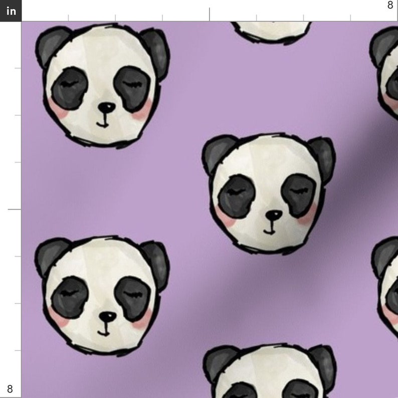 Panda Fabric Purple Pandas by Almostnoelle Purple Panda - Etsy