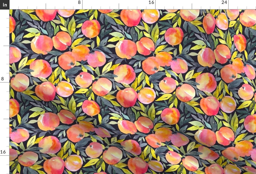 Summer Peaches Fabric - Fragrant Peaches by Alenkakarabanova ...