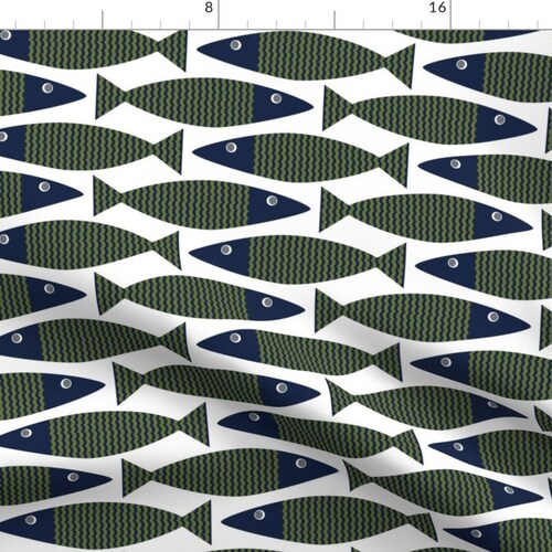 Modern Wavy Bass Fabric Wavy Bass Seaglass by Jillbyers - Etsy