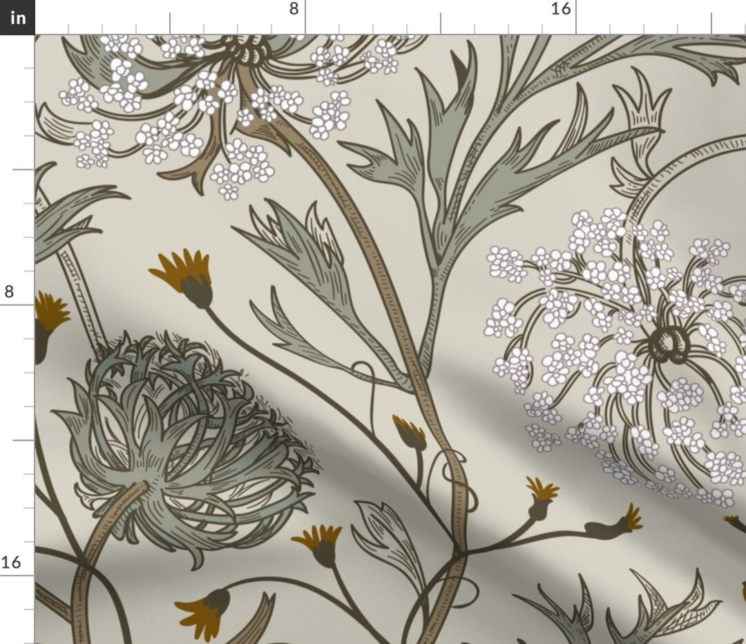Rustic Botanical Fabric Queen Anne's Lace by Two Brds Botanical Earth ...