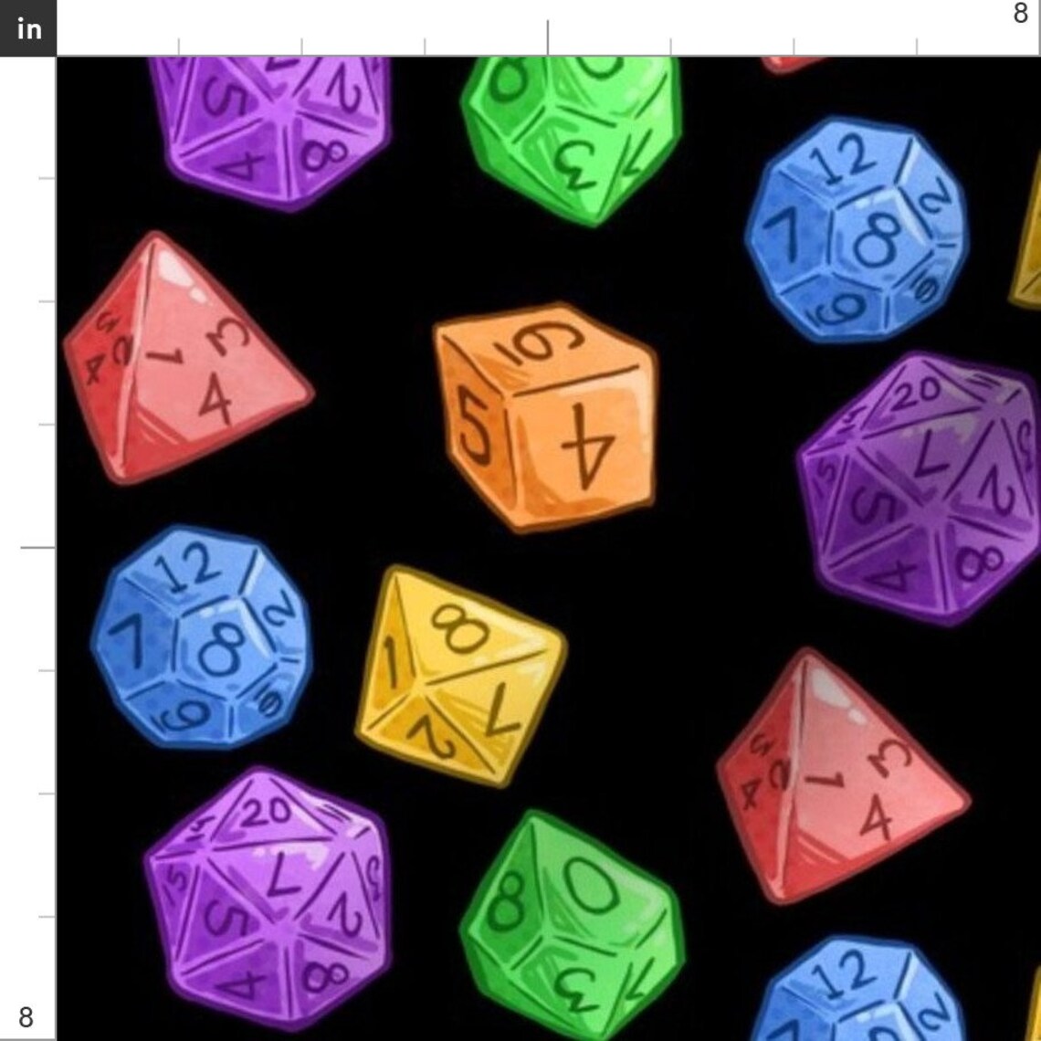 Rainbow Dice Fabric Rainbow Jelly Dice in Black by - Etsy