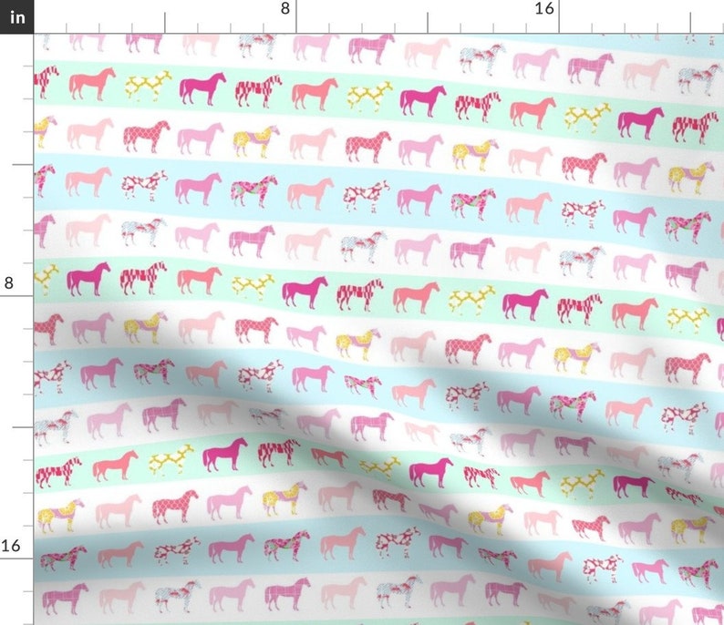 Preppy Ponies Fabric Lilly's Spring Ponies by - Etsy