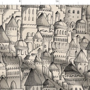 Medieval Fabric - Castle Walls by Wildbasile - Fairytale Whimsical ...