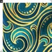 Rococo Swirls Fabric Modern Mermaid Ocean Waves Large by Micklyn Teal ...