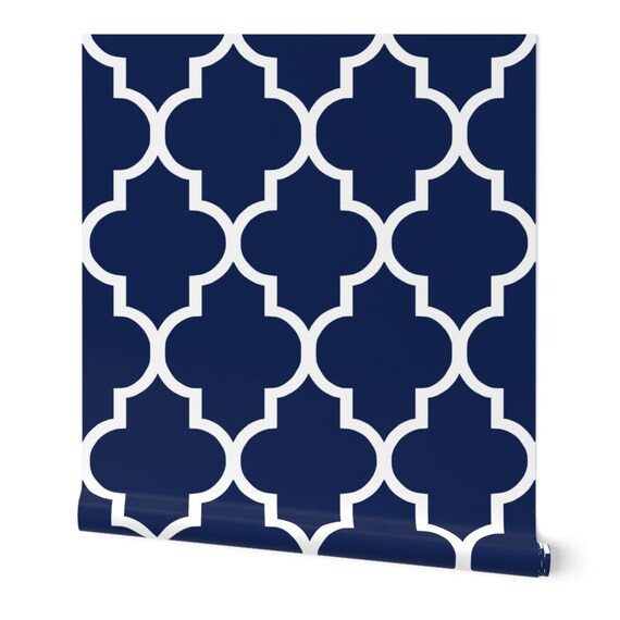 Navy Quatrefoil Background