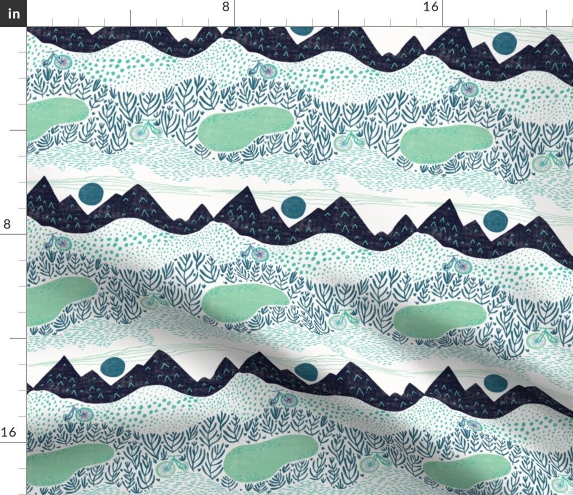Mountain Biking Fabric Fabric the Gravel Path Less Traveled - Etsy