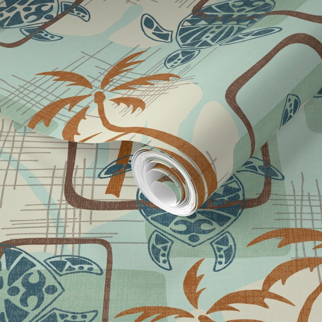 Hawaiian Wallpaper Mid Century Modern Hawaii by - Etsy