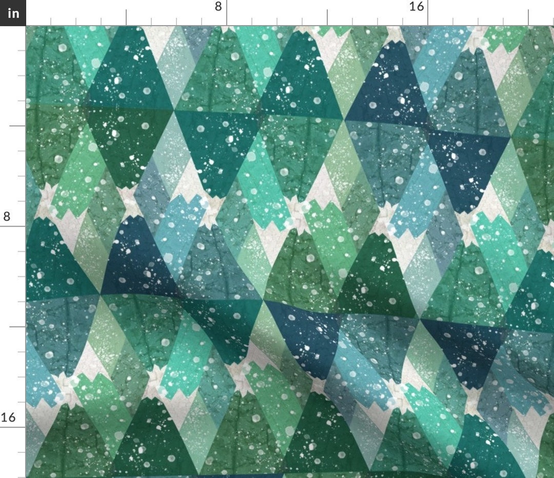 Mountain Fabric Alpine Wilderness Snowy Mountain Peaks - Etsy