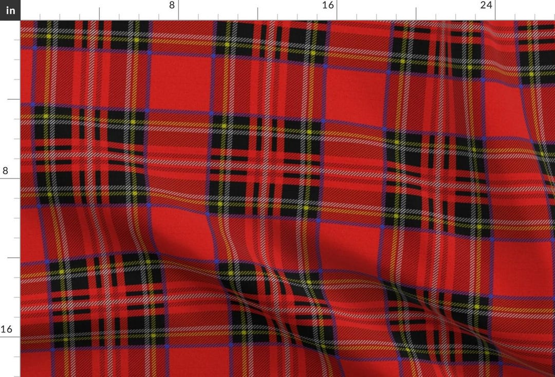 Red Stewart Plaid Fabric - Royal by Peacoquettedesigns - Scottish ...