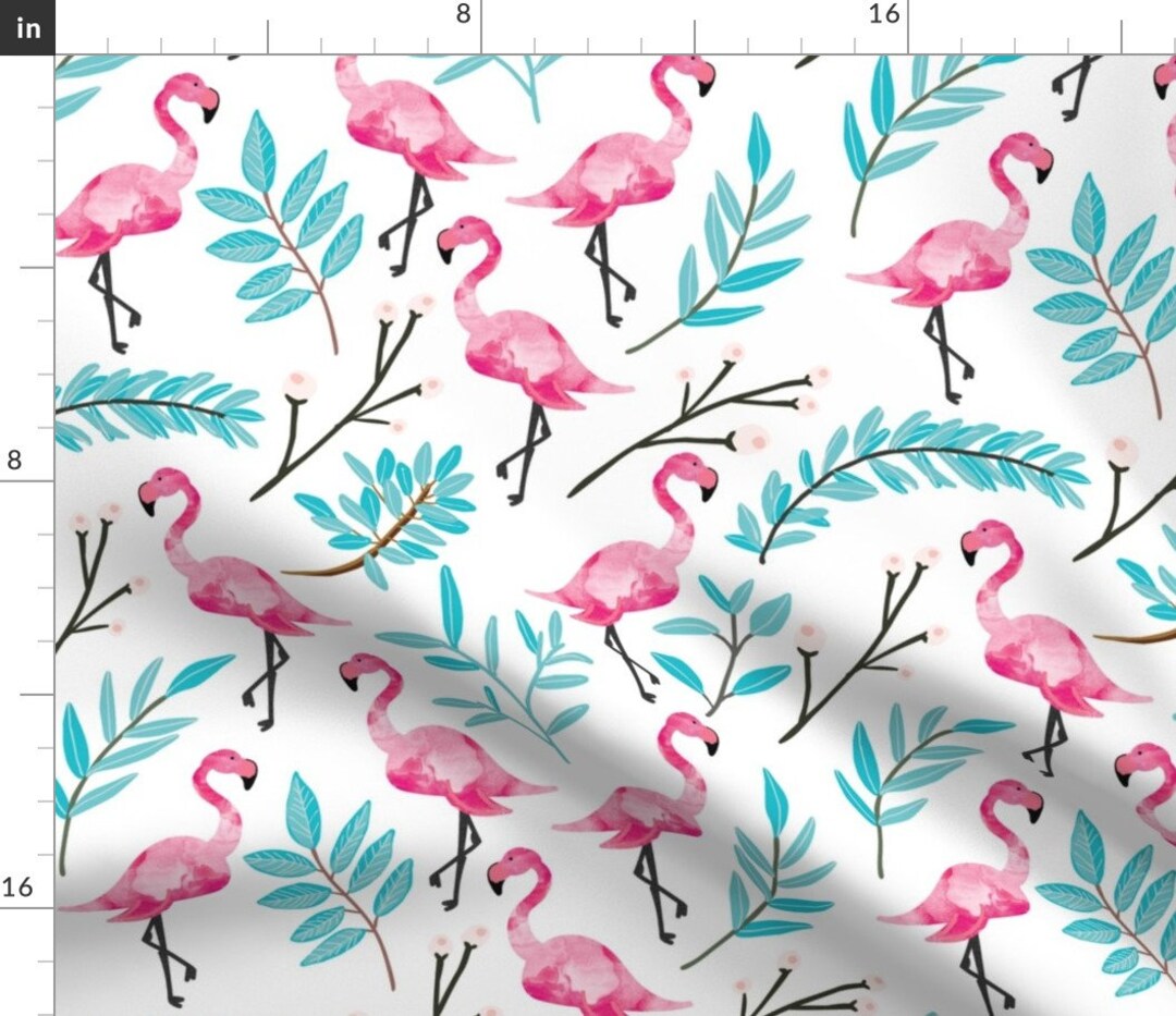 Flamingo Fabric Pink Flamingos in Shade by Ivieclothco - Etsy