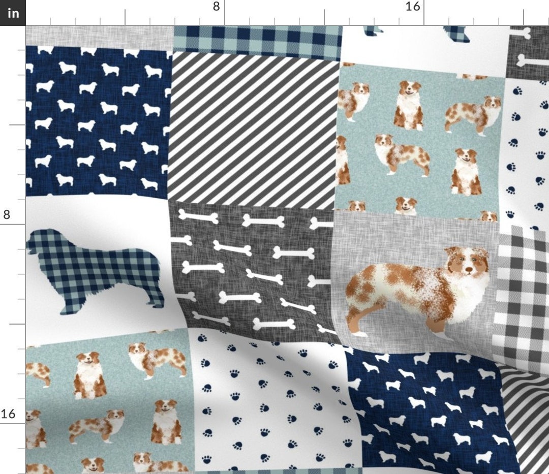 Australian Shepherd Fabric Australian Shepherd Red Merle Quilt B ...