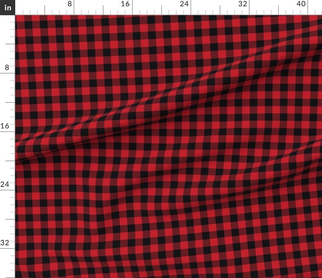 Buffalo Check Plaid Fabric Buffalo Plaid Black & Red - Etsy
