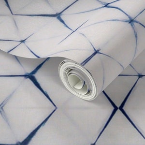 Shibori Wallpaper shibori Triangle by Pricedesigns Shibori Blue White ...