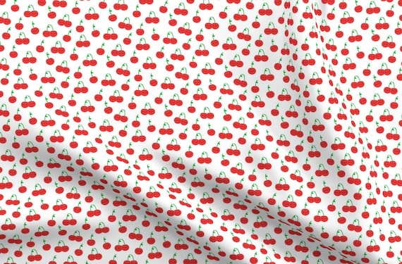 Cherry Cutie Fabric Cheery Cherries By Clayvision Kawaii | Etsy