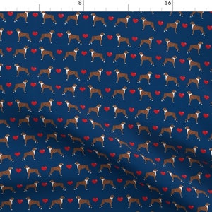 Navy Blue Boxer Dog Fabric Boxers Love Fabric Cute - Etsy