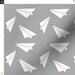 Gray Airplanes Fabric - Paper Planes Grey- by Elvelyckan- Kids School ...