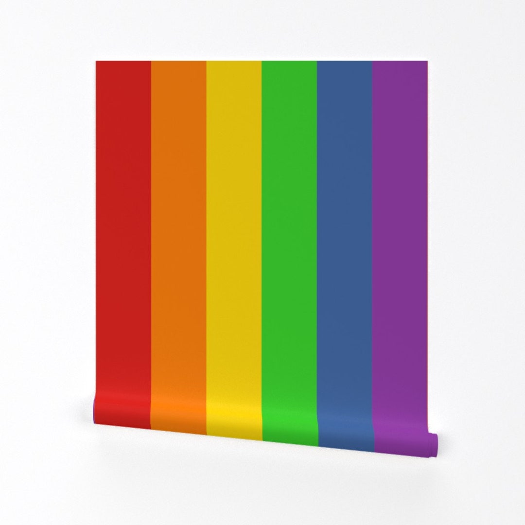 Rainbow Wallpaper Pride Flag Vertical by Modernfox Rainbow - Etsy