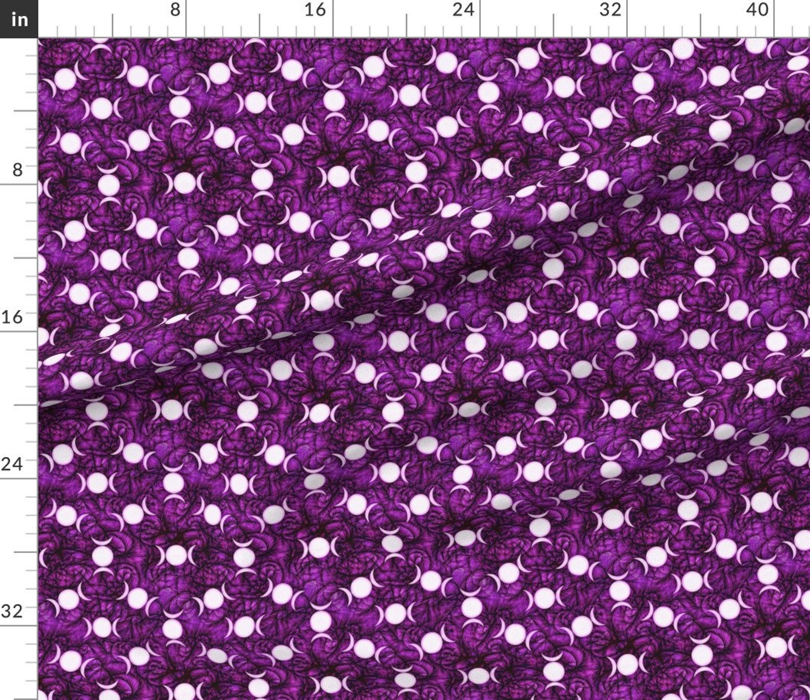 Purple Fabric Purple Goddess Dark Triple Moon By Trgatesart | Etsy