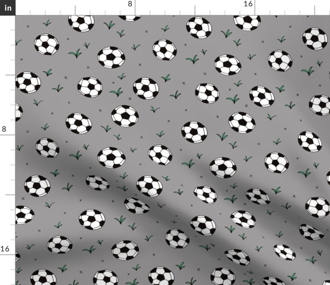 Gray Soccer Fabric Soccer Ball Fun Sports Gray by - Etsy