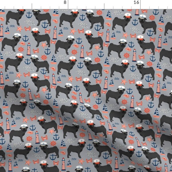 Pug Fabric - Etsy
