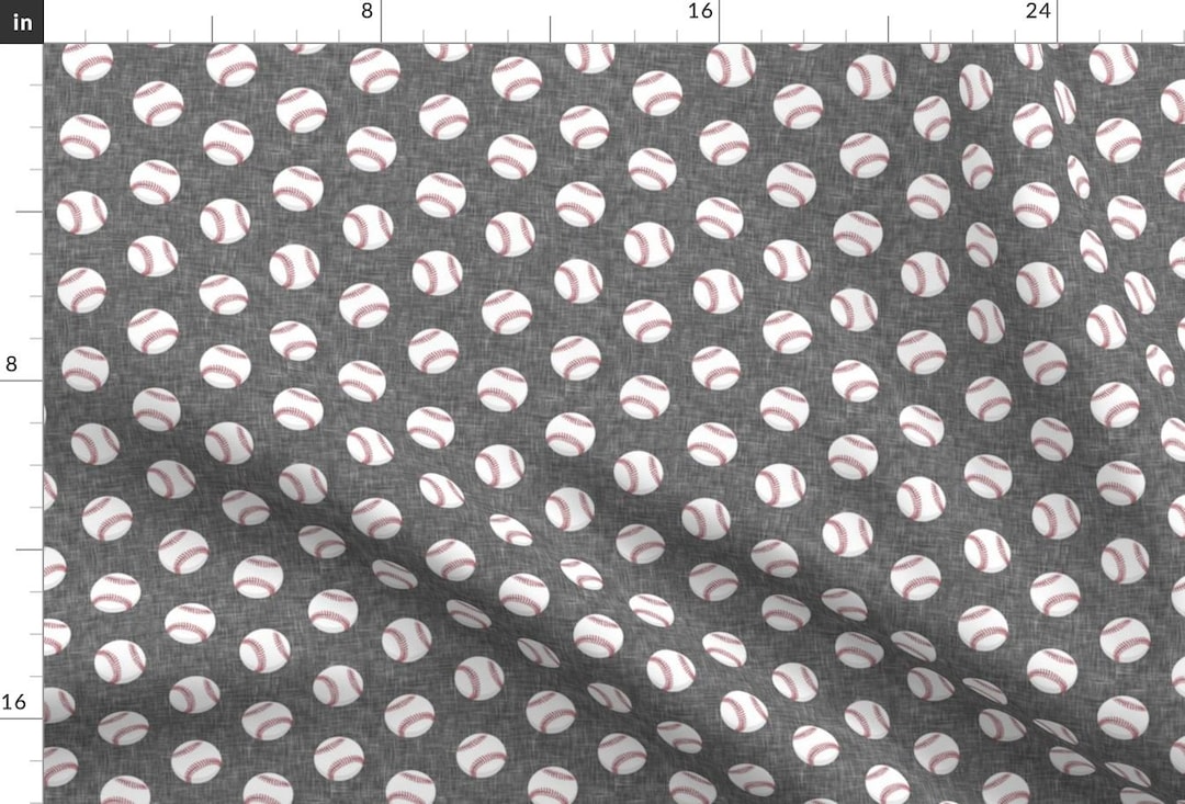 Baseball Game Fabric - Baseballs Grey Texture by Littlearrowdesign ...