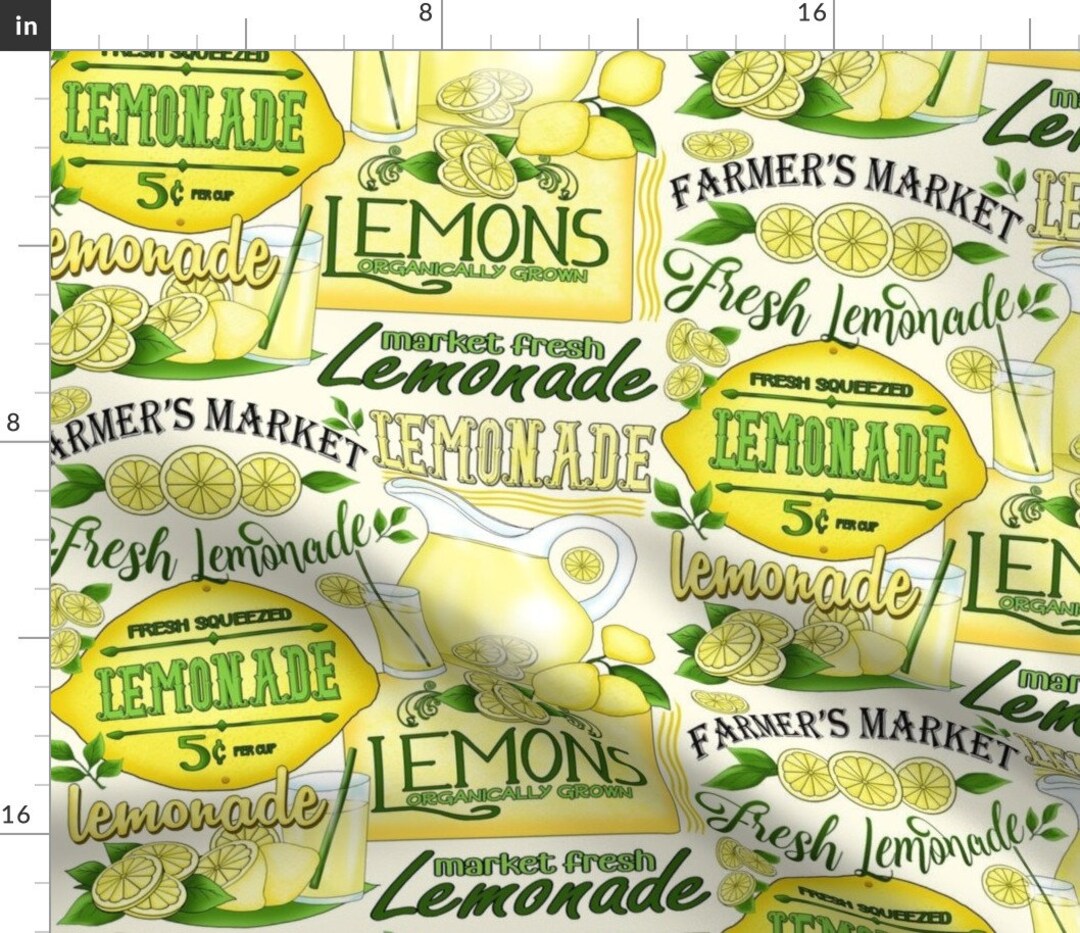 Vintage Sign Fabric Retro Lemonade by Annie_things_possible Lemonade ...