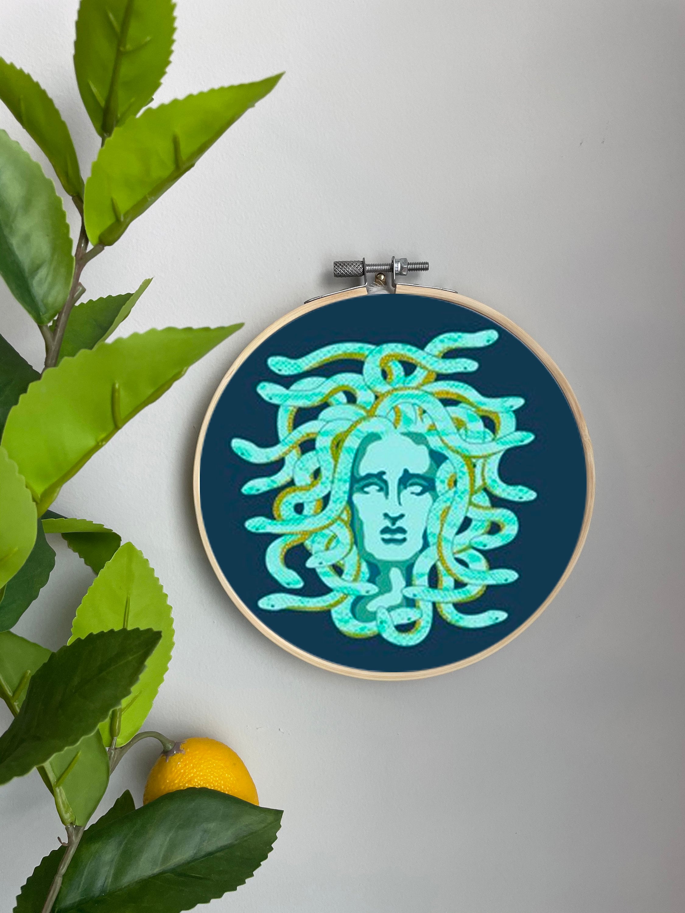 Greek Myth Embroidery Template on Cotton - Medusa by Heatherinbrooklyn ...