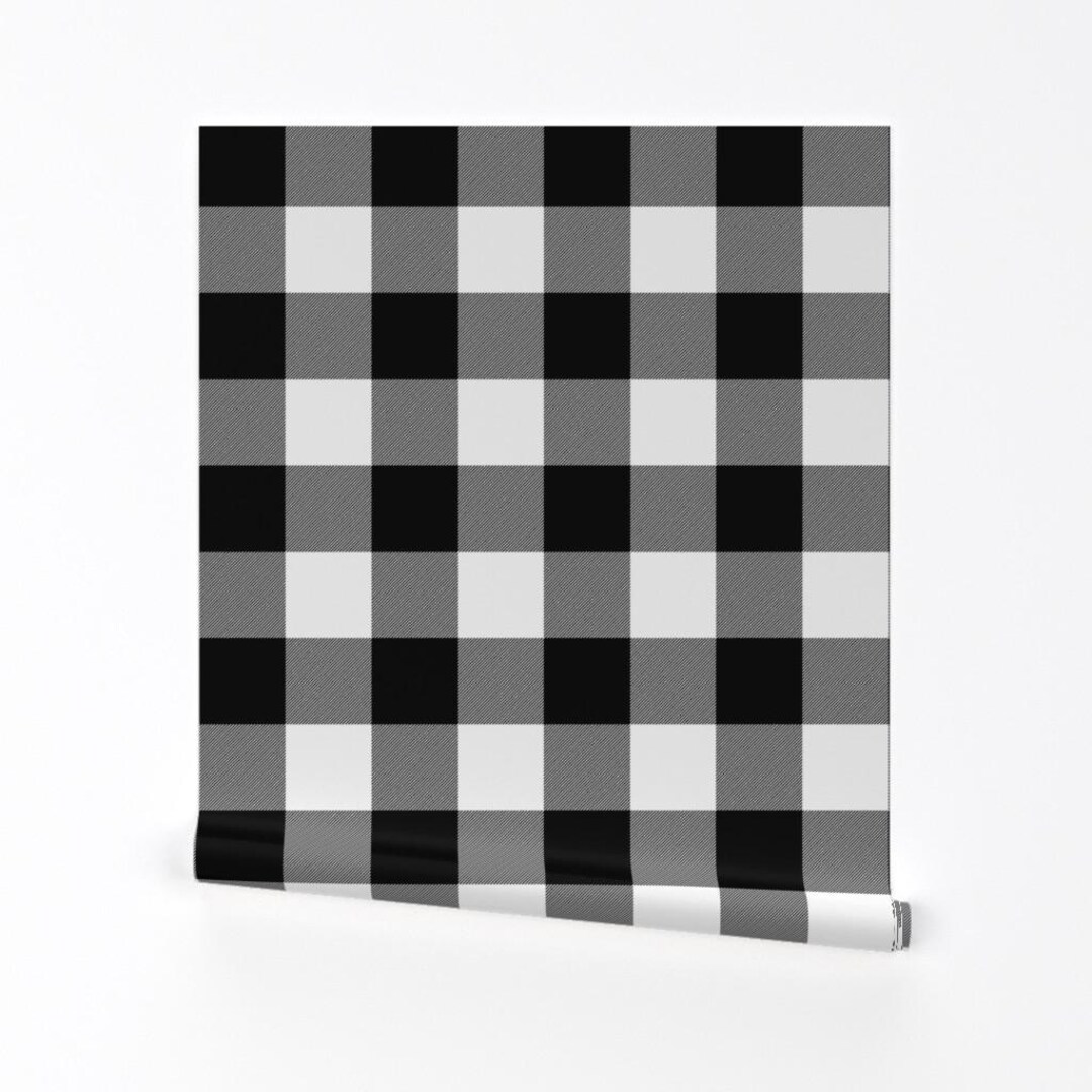 Buffalo Check Wallpaper - Buffalo Check Black White by Weavingmajor ...