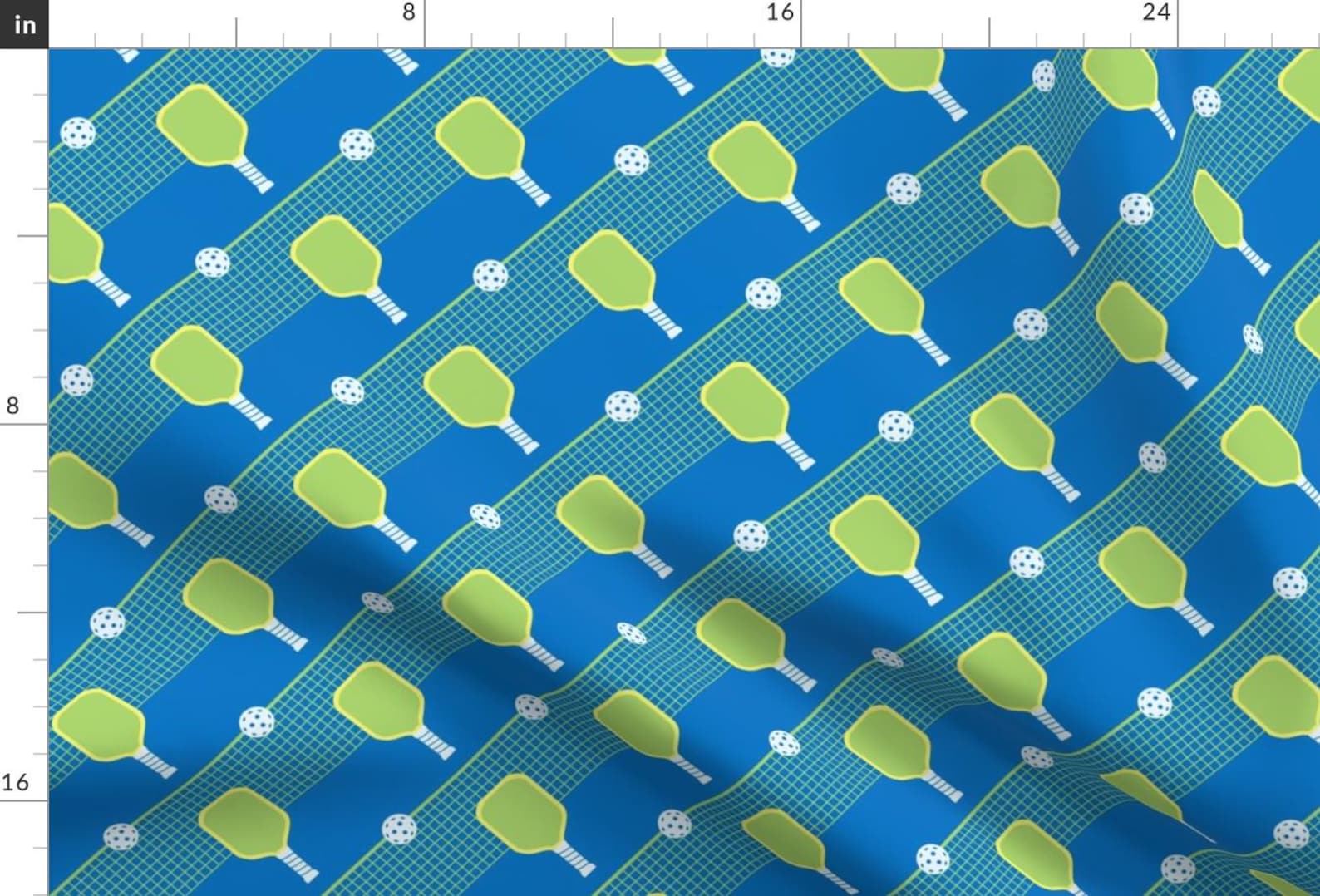 Pickleball Stripe Apparel Fabric - Bright Pickleball by Amberspace ...