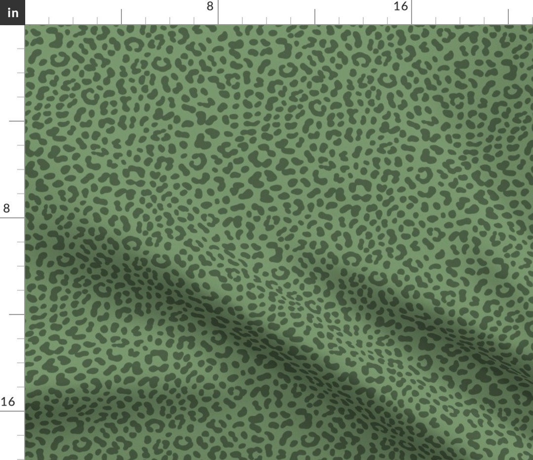 Green Leopard Animal Print Fabric Leopard Print / Jungle - Etsy