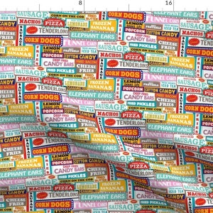 State Fair Fabric carnival Amusement Park Junk Food Typograph - Etsy