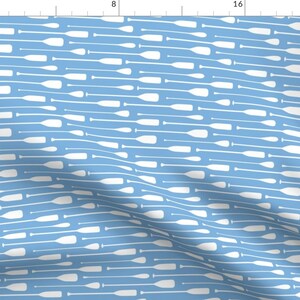 Canoe Paddle Fabric Paddles on Light Blue by - Etsy