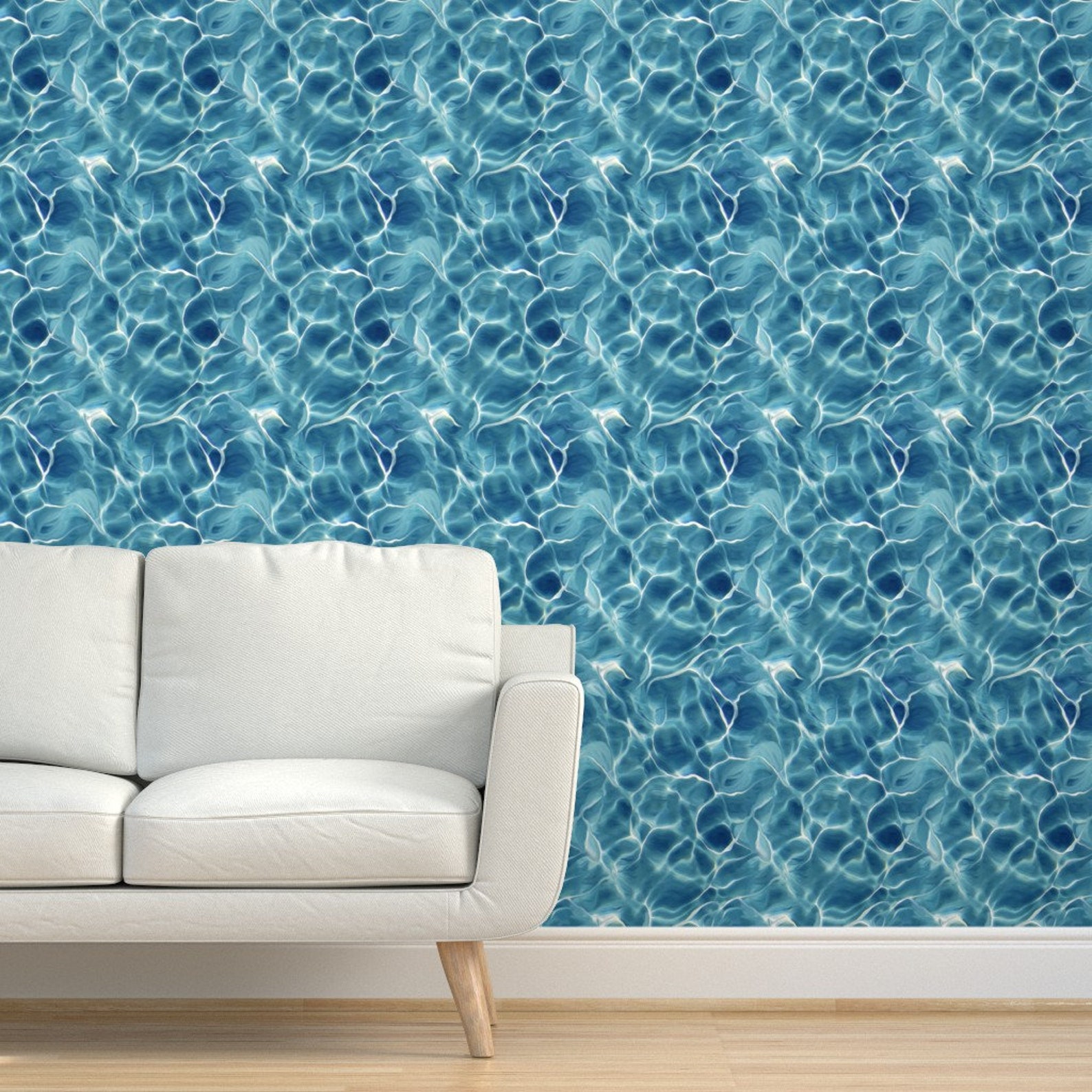 Pool Wallpaper Light Blue Ocean by Lauriekentdesigns Water - Etsy