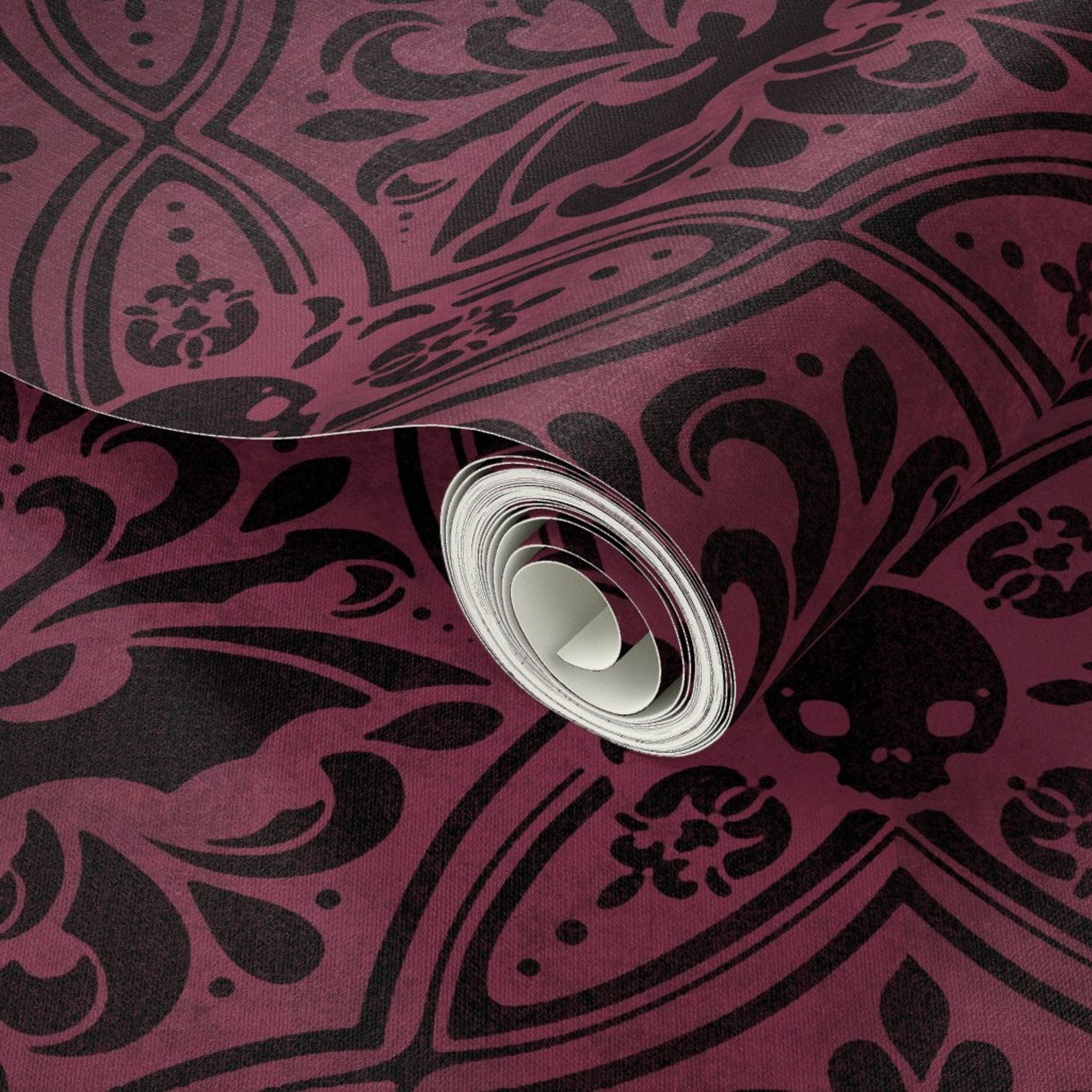 Gothic Victorian Wallpaper Mephistophelean Damask by - Etsy