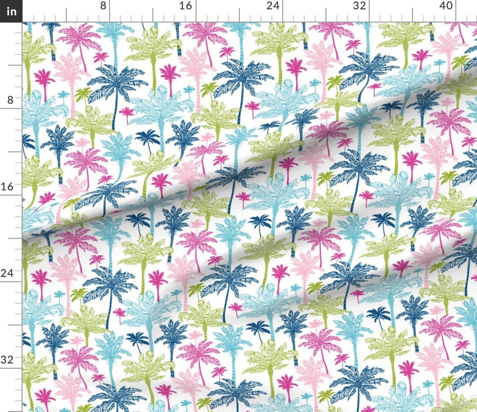 Beach Palm Tree Fabric Colorful Palm Trees by Oksancia - Etsy