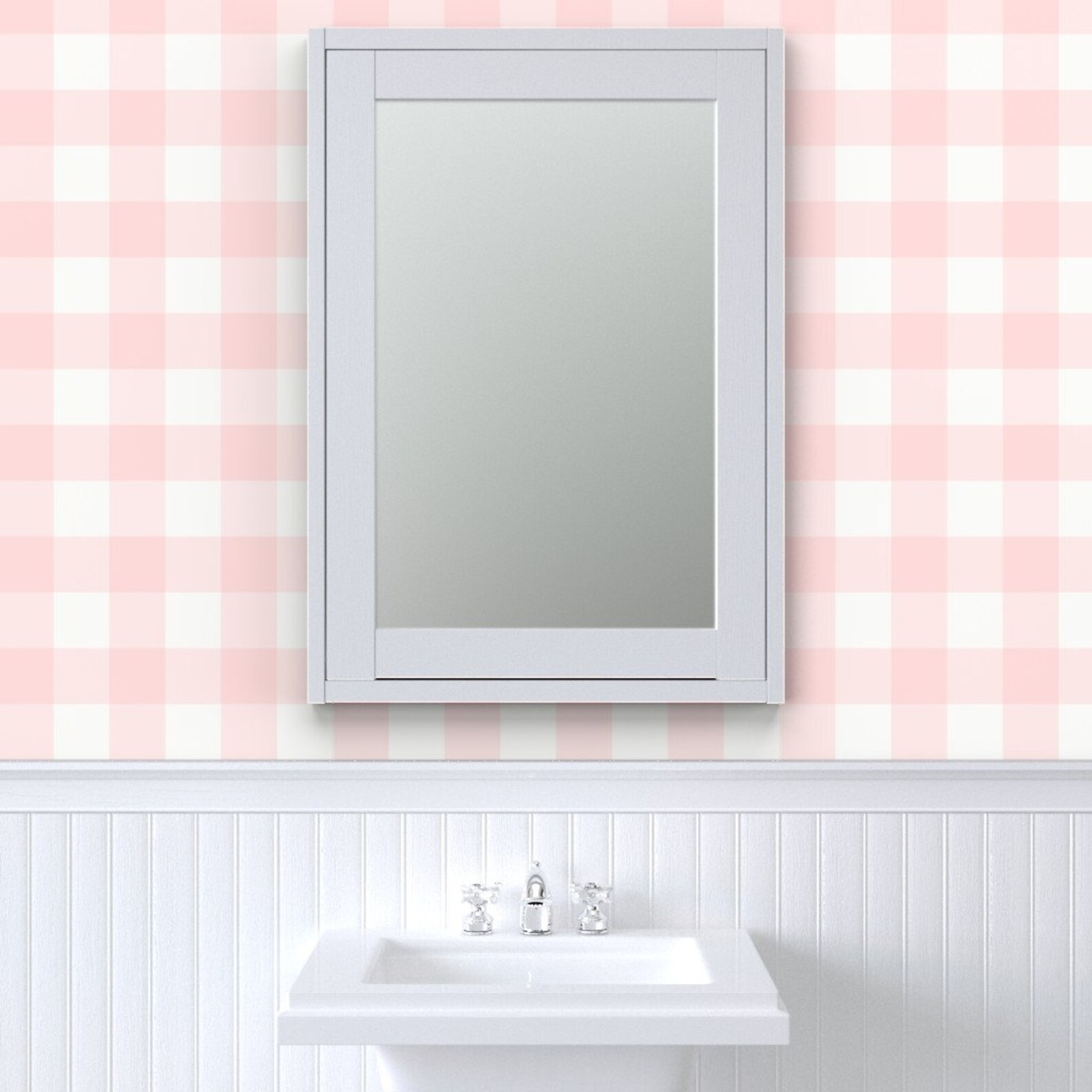 Buffalo Check Wallpaper Gingham Pastel Pink by Dept 6 Large Check Pink ...