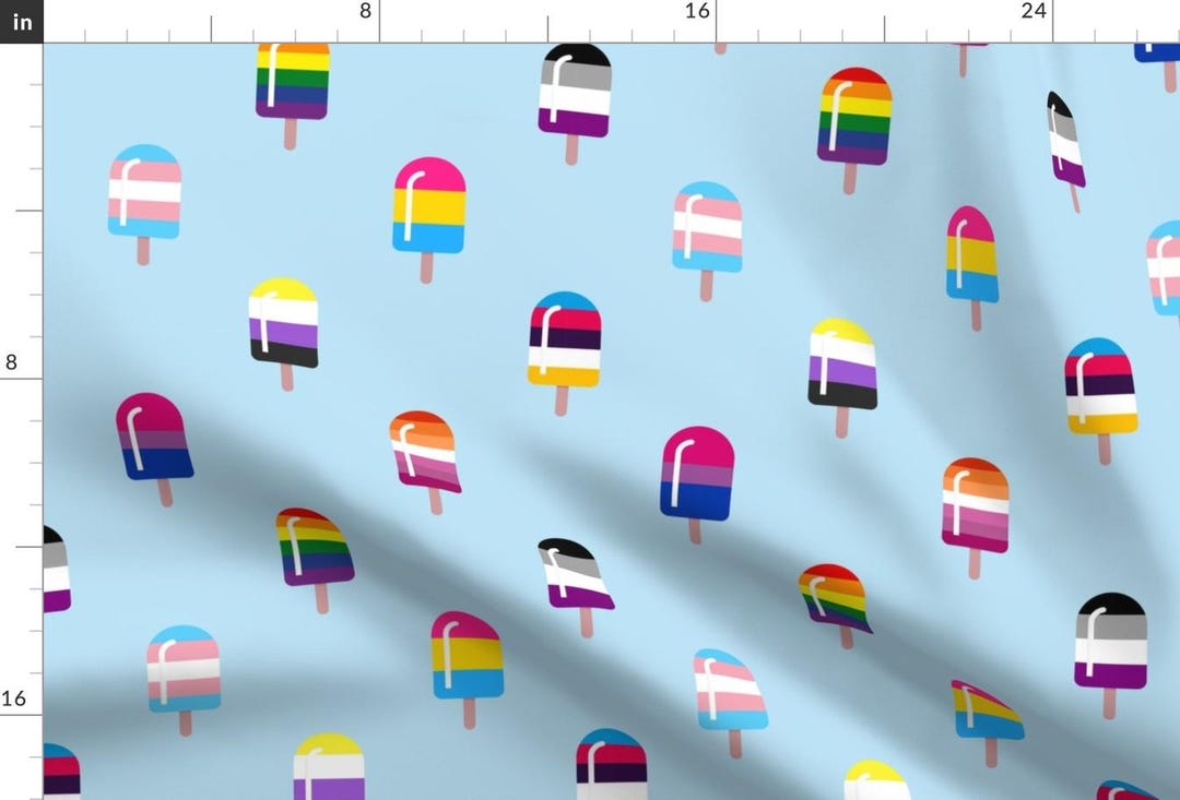 Lgbtqia Fabric - Pride Popsicles Large by Hodgepodgemafia - Queer Pride ...