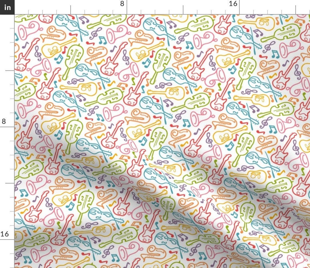 Musical Instrument Fabric Musical Instruments by Oksancia - Etsy