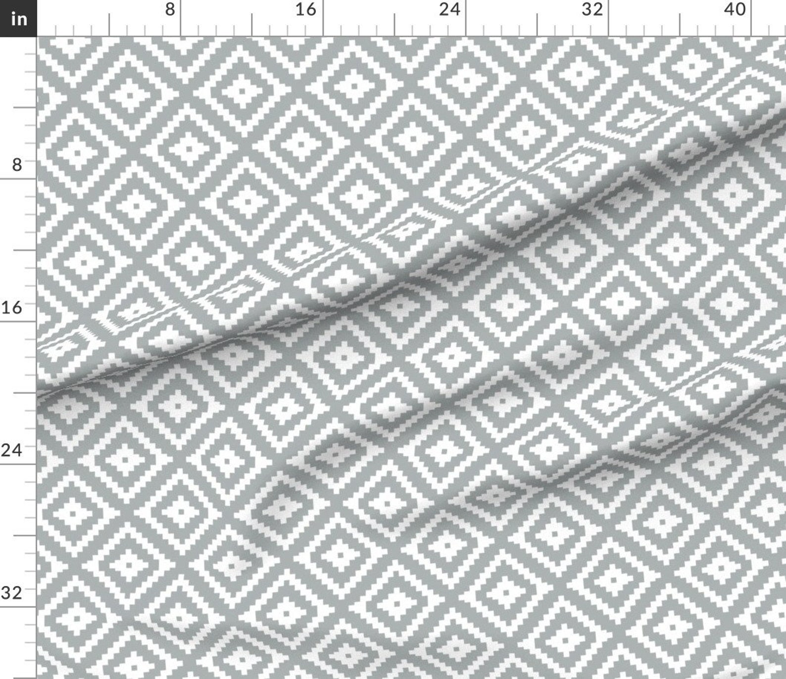 Aztec Fabric Aztec / Grey Custom Fabric by Little Arrow - Etsy
