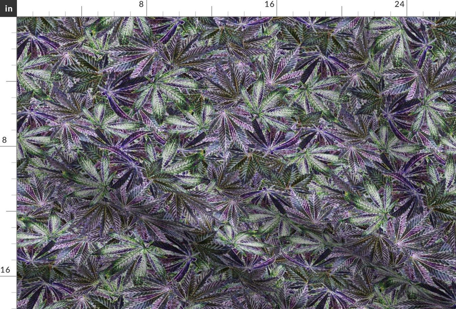 Marijuana Fabric - Purple Green Indica Leaf Shiny by Camomoto Weed Pot ...